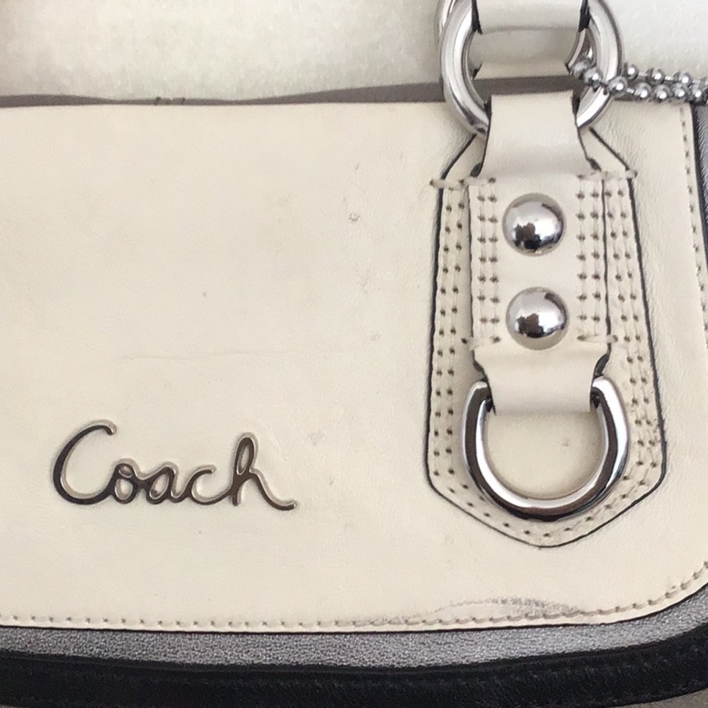 Coach Ashley Gray & Ivory Leather Satchel Bag - Gem